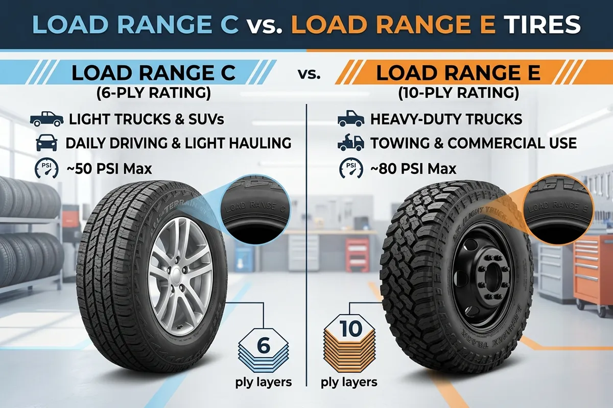 Load Range C vs. Load Range E Tires: The Complete 6-Ply vs 10-Ply ...