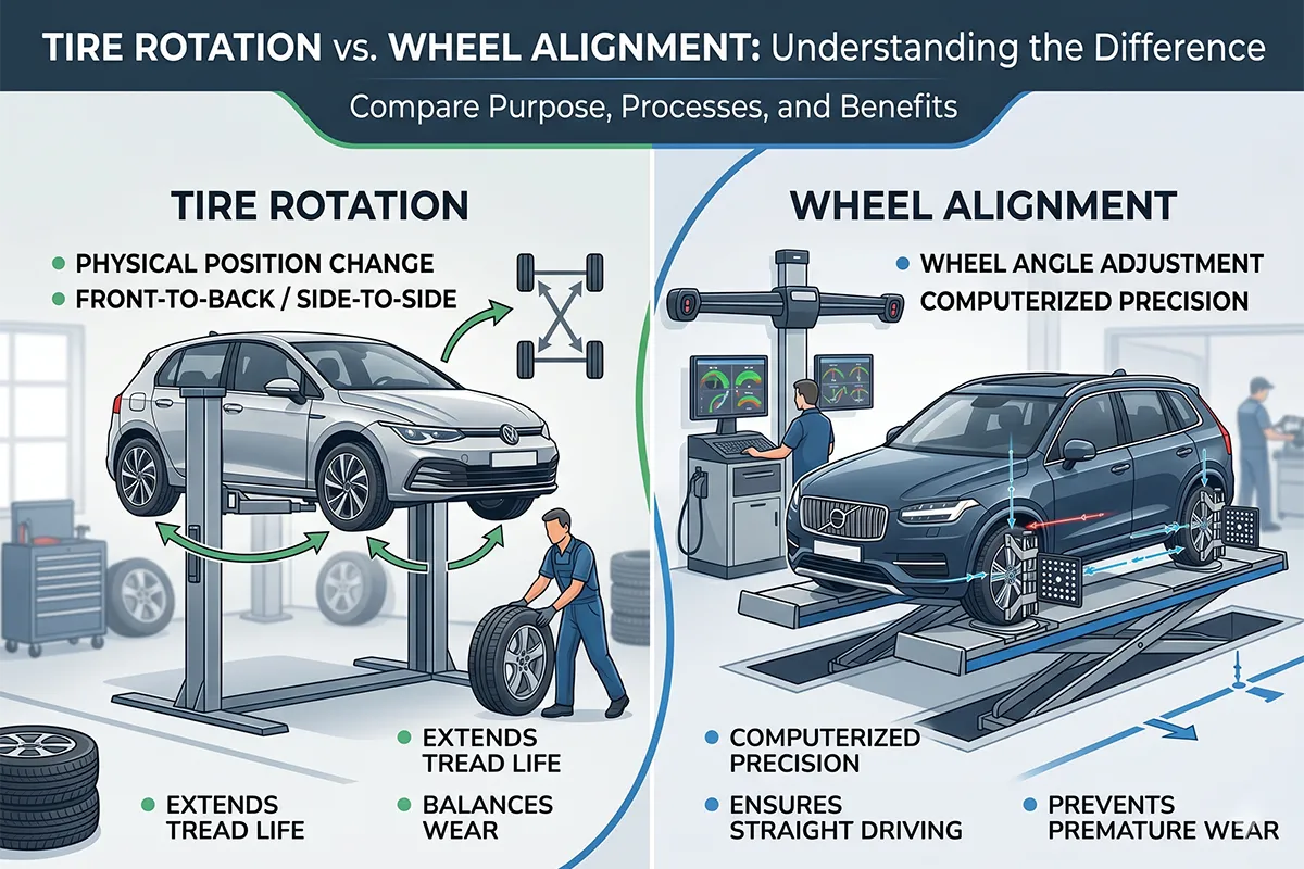 Tire Rotation vs Alignment: What's the Difference? - Tire Advise